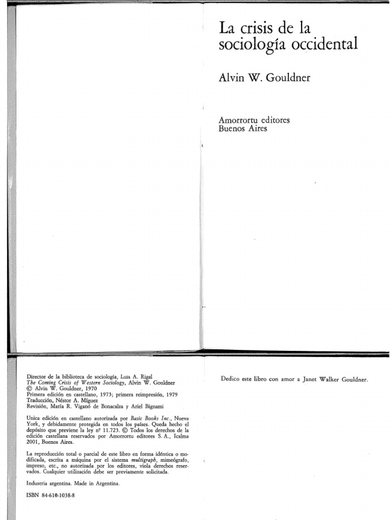 Gouldner La Crisis de La Sociologc3ada Occidental | PDF | Sociología ...