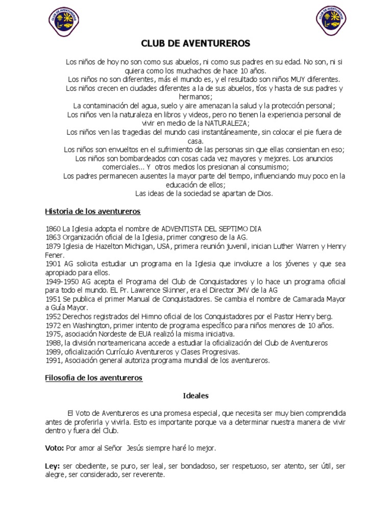 Club de Aventureros | Descargar gratis PDF | Amor | Familia