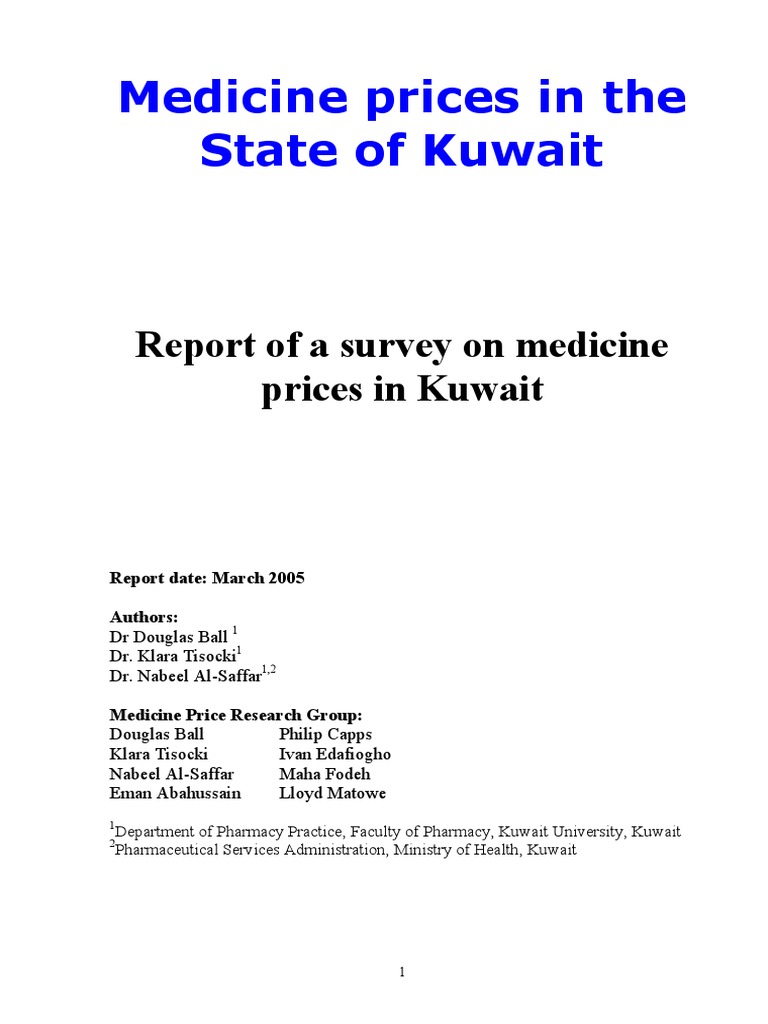 Kuwait Report Pricing Surveys PDF | PDF | Generic Drug | Medical ...