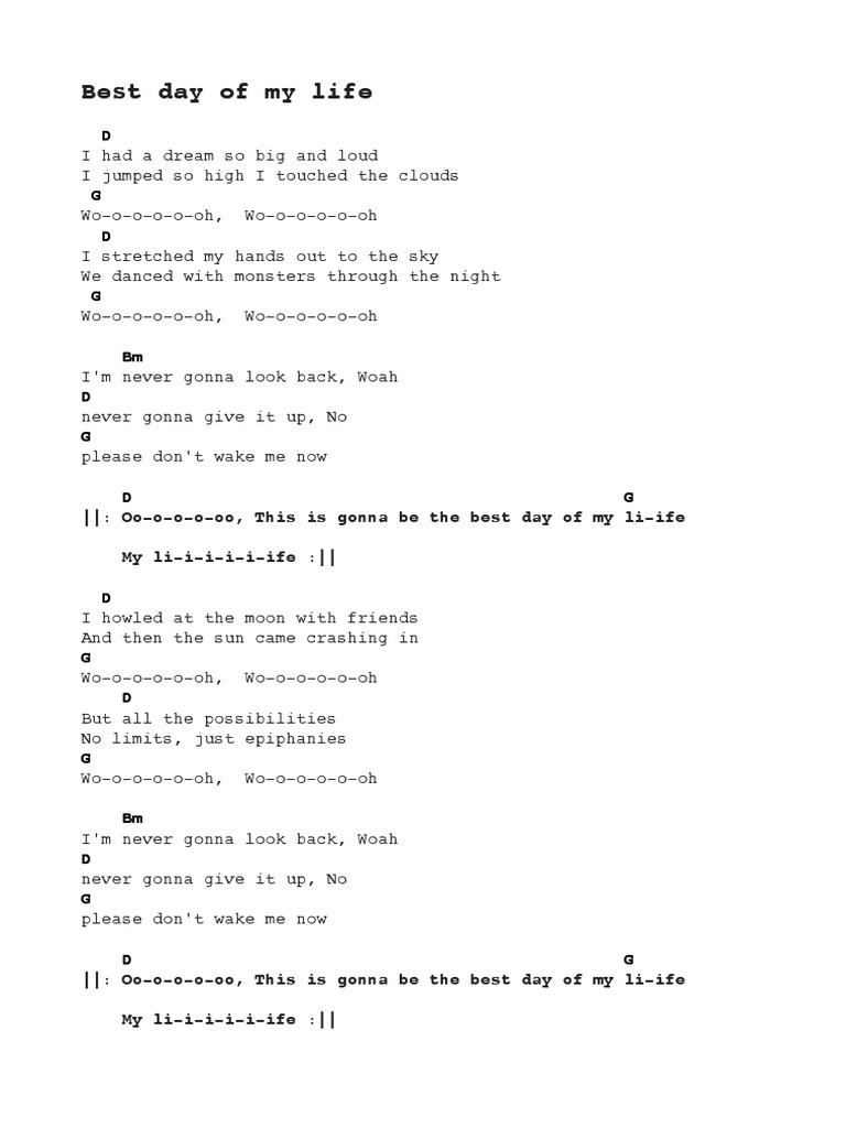 Best Day of My Life | PDF