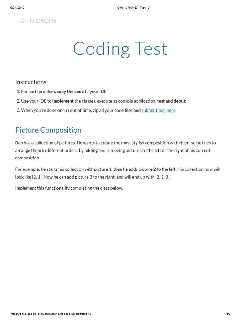 Omnidrone - Coding Test | PDF | Information Technology Management ...