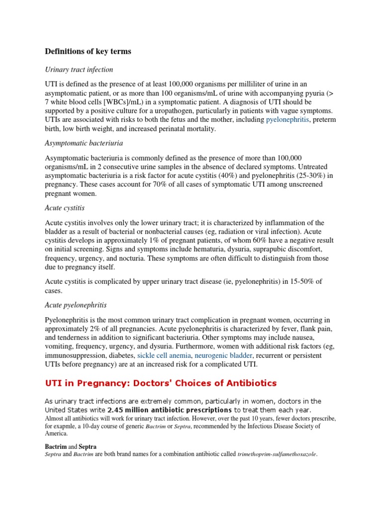 Definitions of Key Terms UTI | PDF | Urinary Tract Infection | Clinical ...