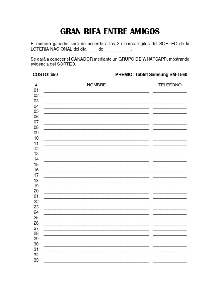 Gran Rifa Entre Amigos | Deportes