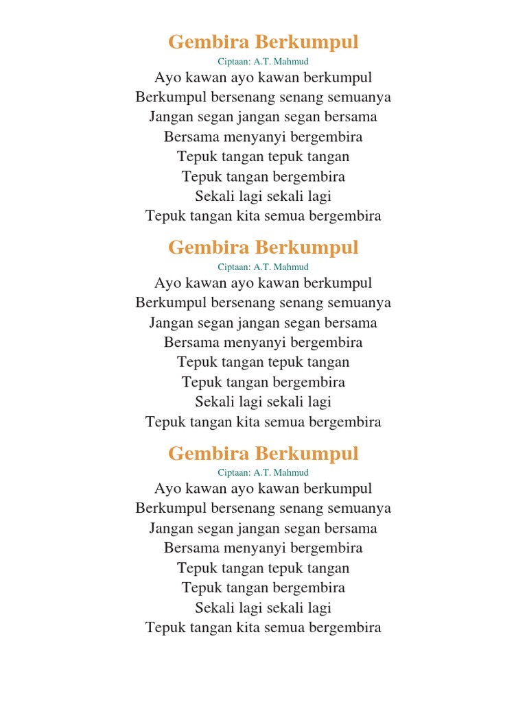 Lagu Gembira Berkumpul | PDF