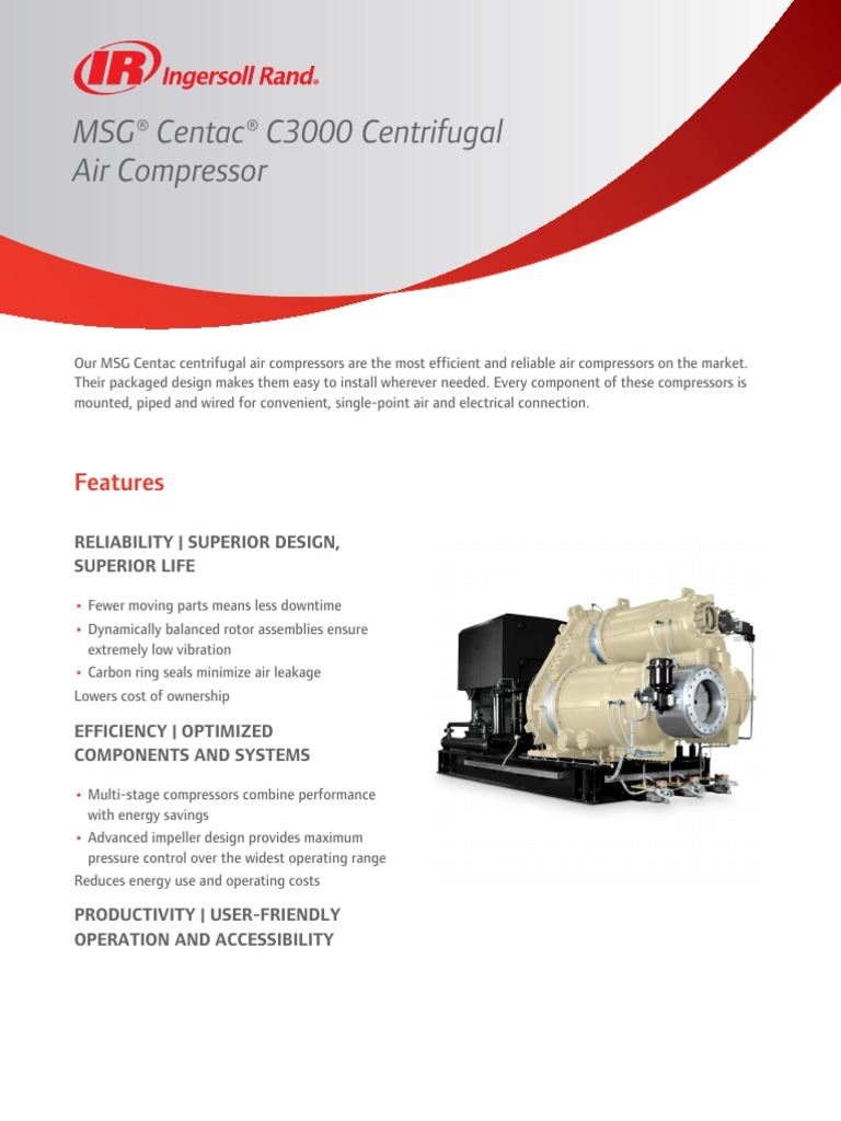 MSG® Centac® C3000 Centrifugal Air Compressor | PDF | Gases ...