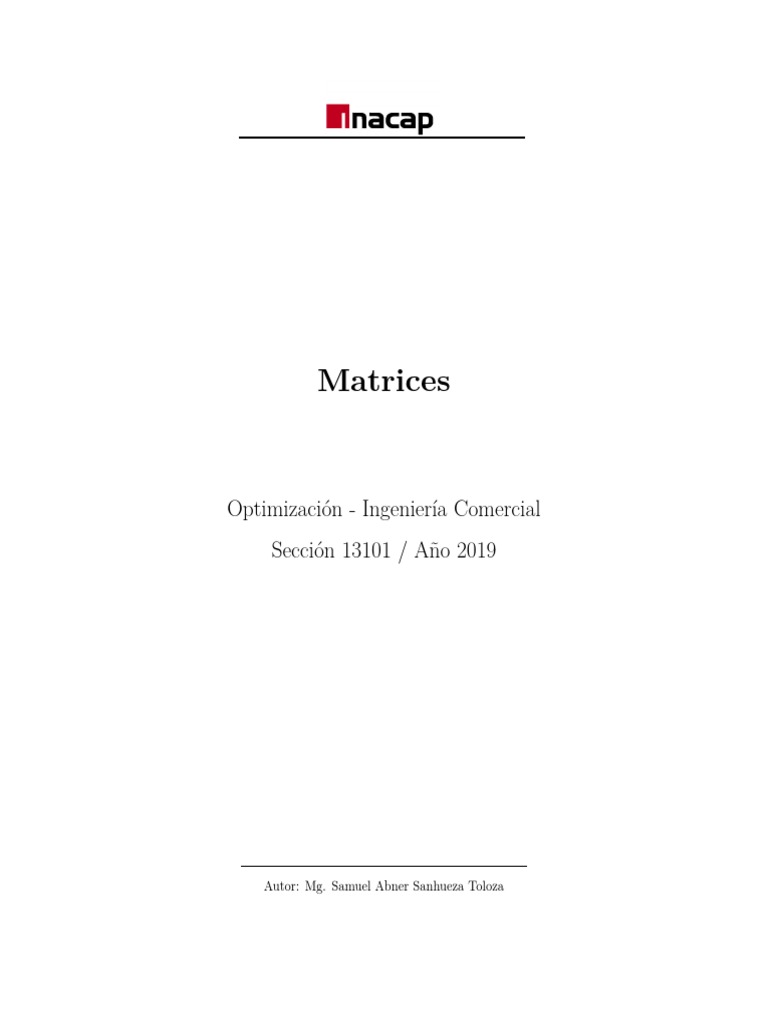 Matrices PDF | PDF | Teoría del operador | Matriz (Matemáticas)