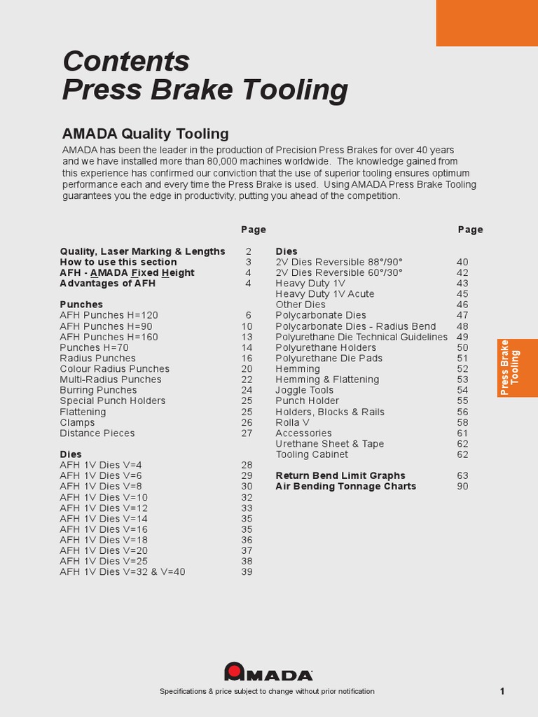 Pressbrake Tooling Handbook | PDF | Metalworking | Mechanical Engineering