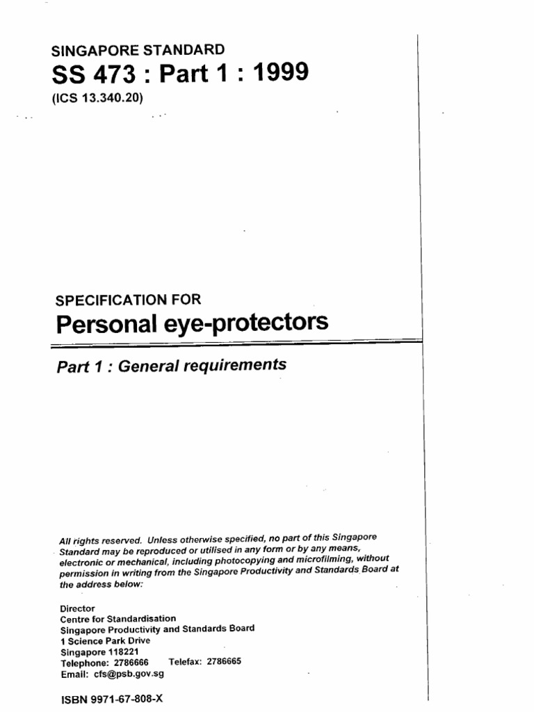 SS 473: Personal Eye-Protectors Standard | PDF | Polarization (Waves ...