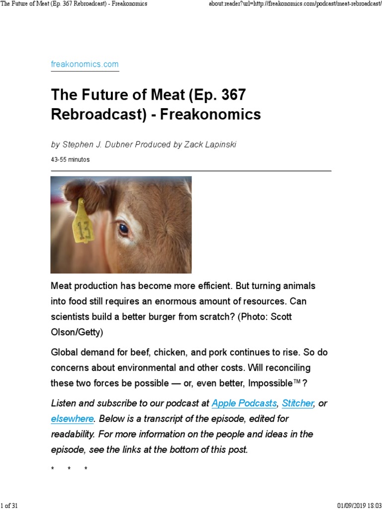 The Future of Meat (Ep | PDF | Lamb And Mutton | Meat