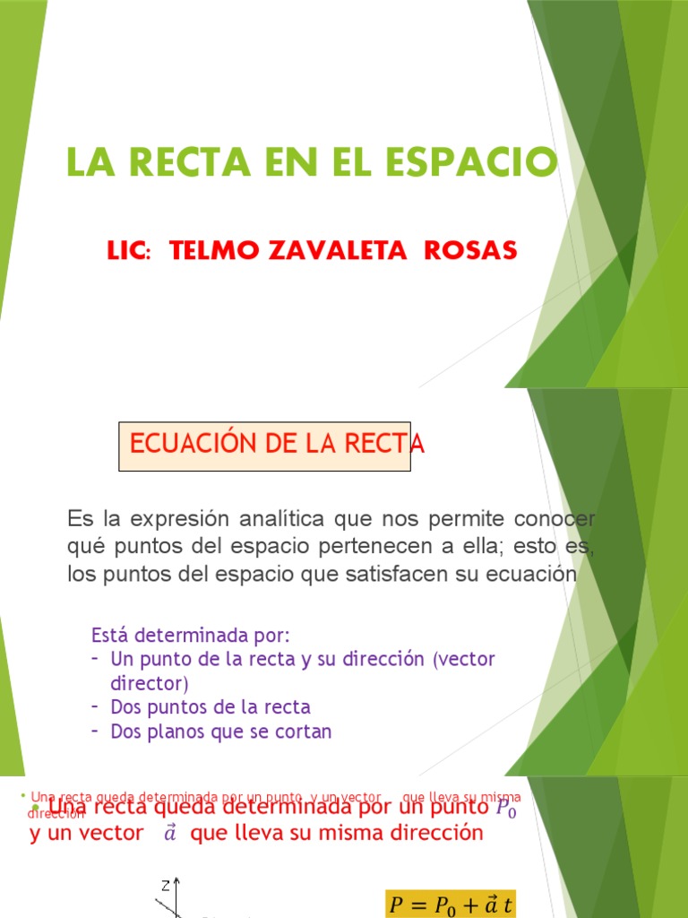 UCP Linea Recta en El Espacio (2015-1) | PDF | Línea (geometría ...