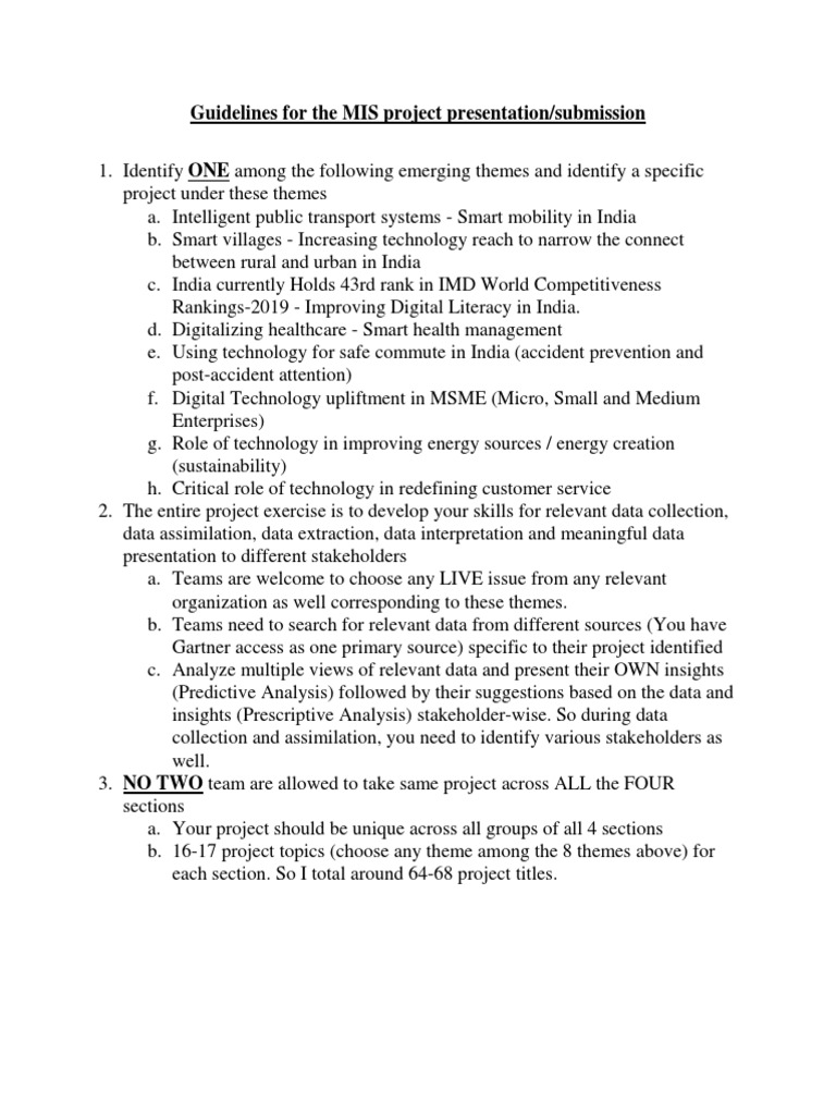 MISProject PresentationGuidelines | PDF | Data | Information Technology