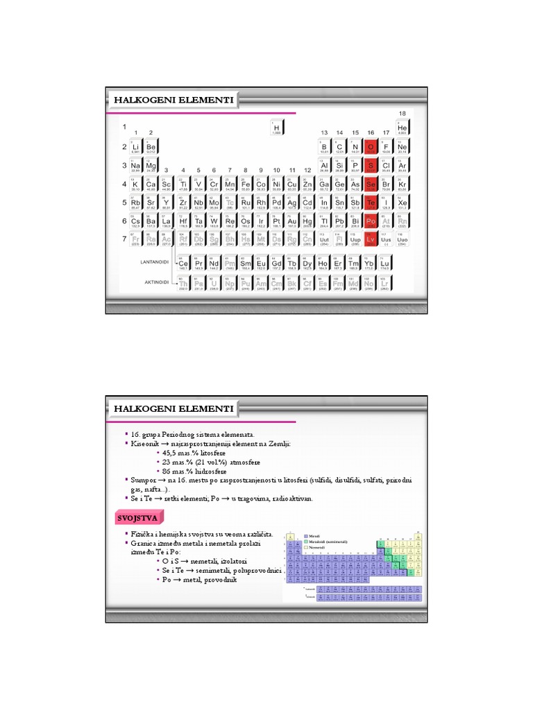 09 - Halkogeni Elementi | PDF