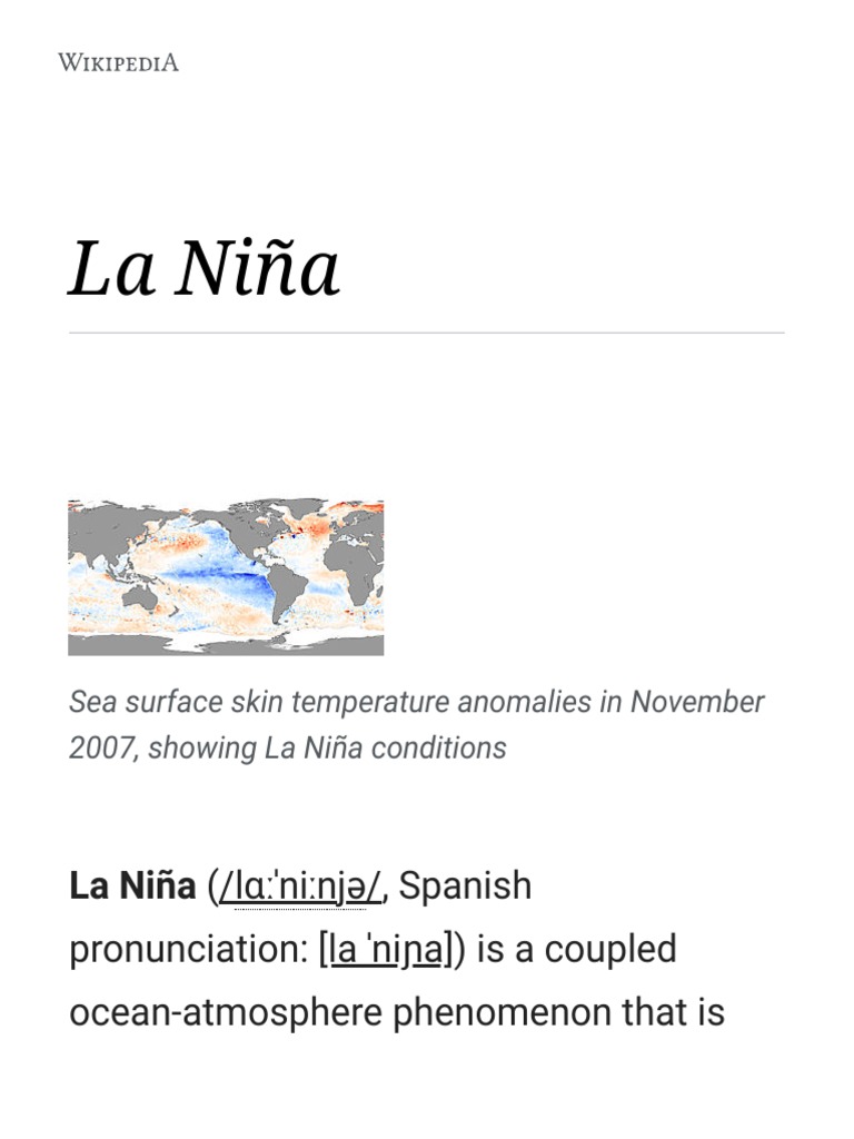 La Nina | PDF | Weather Hazards | Atmosphere Of Earth