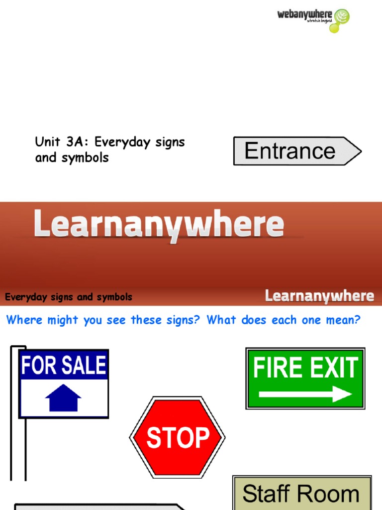 Unit 3A: Everyday Signs and Symbols | PDF | Passover