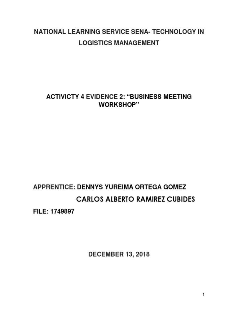 National Learning Service Sena-Technology in Logistics Management | PDF ...