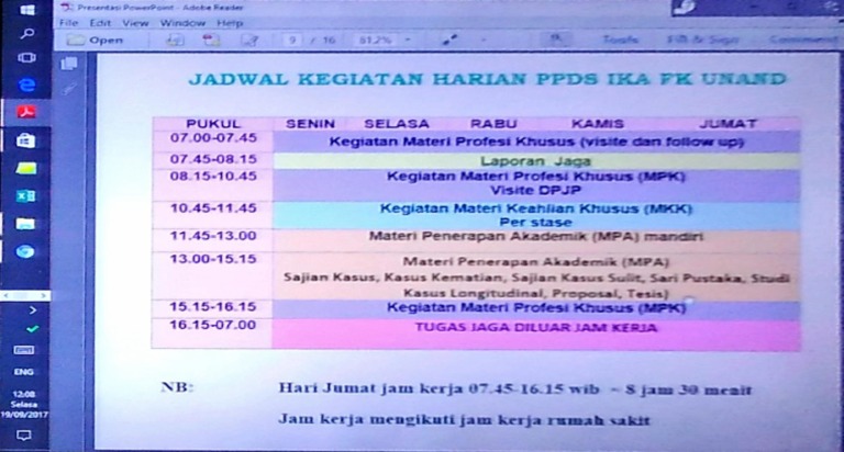 Jadwal Kegiatan PPDS: Senin Selasa Kauis | PDF
