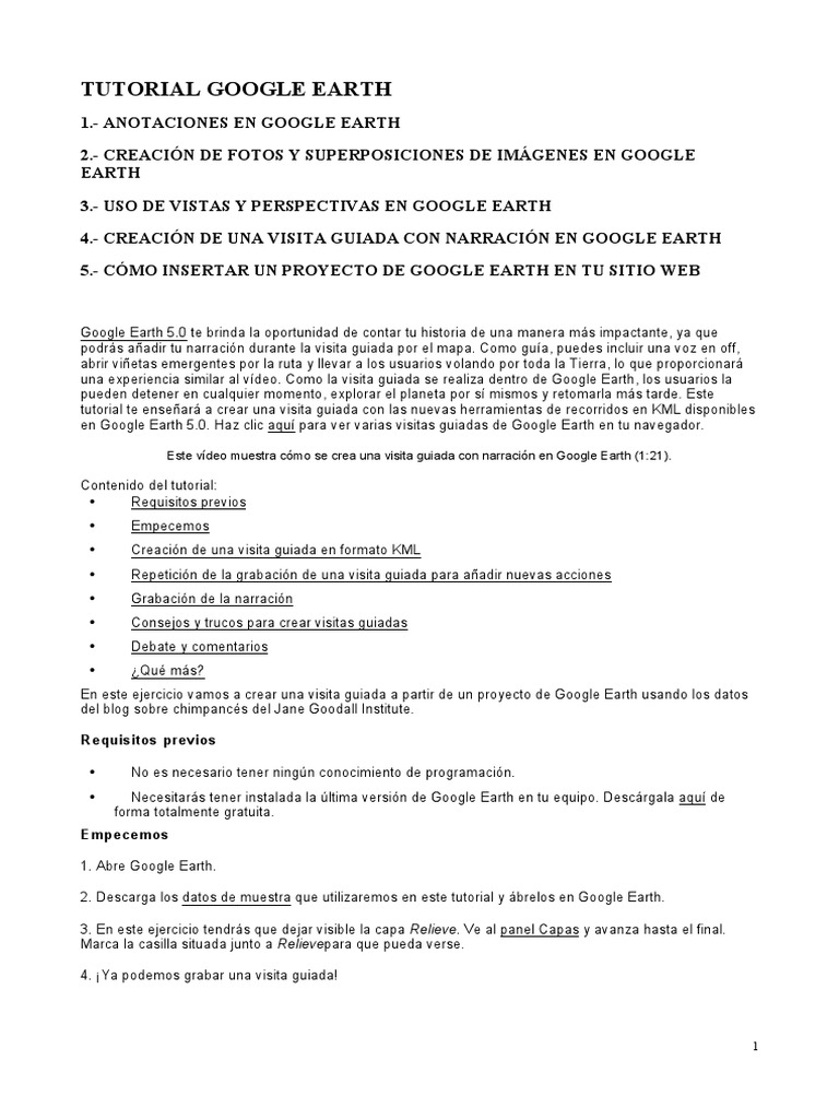 Tutorial Google Earth PDF | PDF | Point and Click | HTML