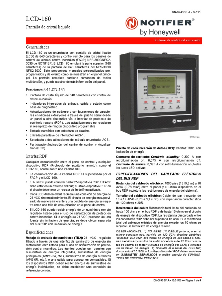 Anunciador Remoto LCD-160 - DN - 6940SP | PDF | Diodo emisor de luz ...
