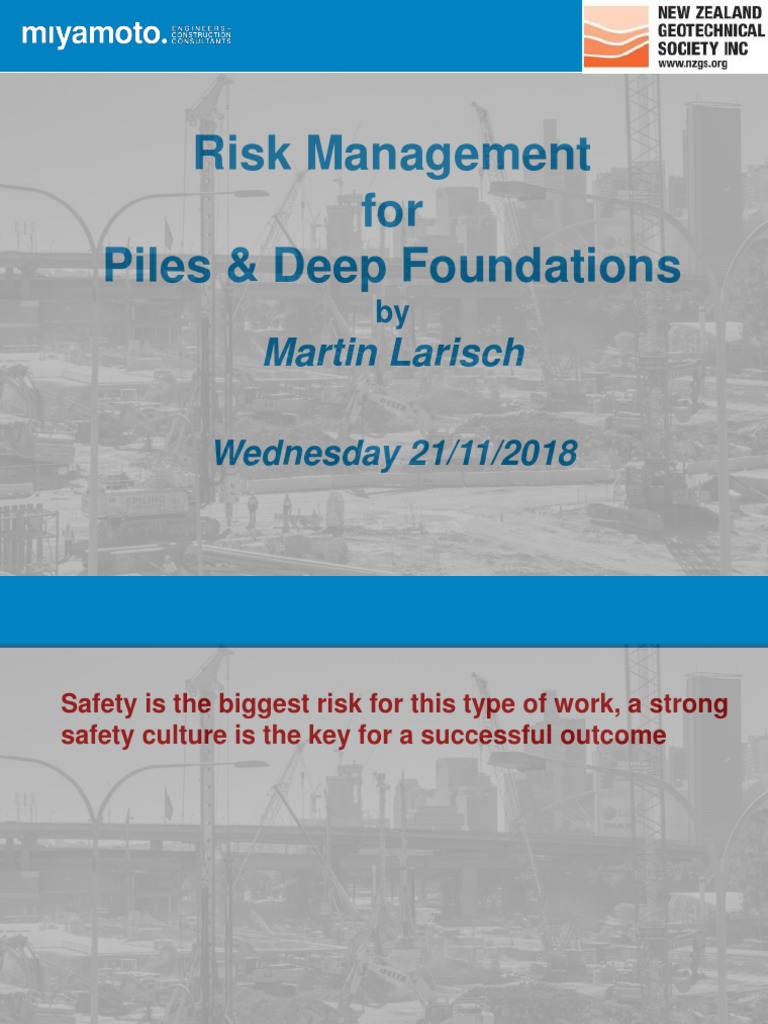 Risk Management in Piling & Foundations | PDF | Deep Foundation | Concrete