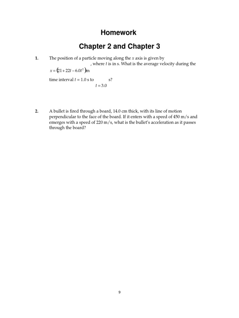 Physics Homework Problems | PDF | Acceleration | Velocity
