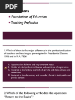 Prelim Exam 2021 - The Teaching Profession | PDF | Teachers | Human Nature