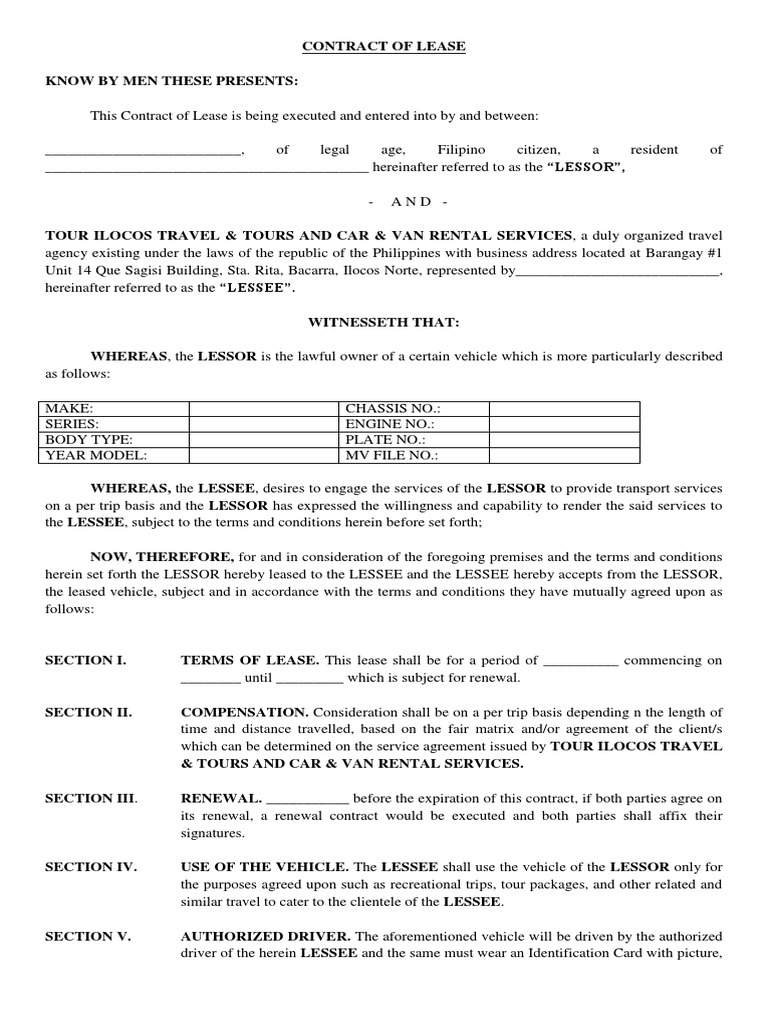 Contract of Lease Ltfrb (1) | Lease | Justice