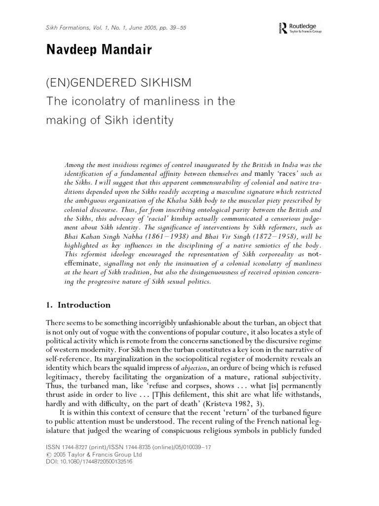 Colonial Impact on Sikh Identity | PDF | Jacques Lacan | Sikhism