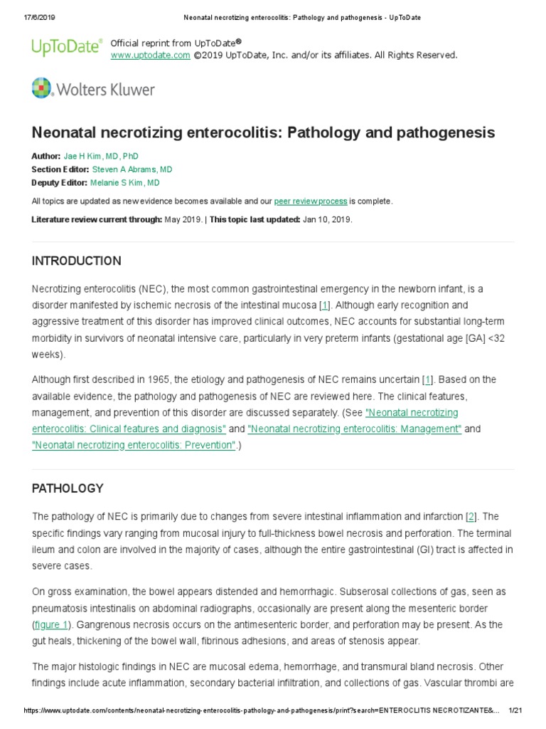 Neonatal Necrotizing Enterocolitis - Pathology and Pathogenesis ...