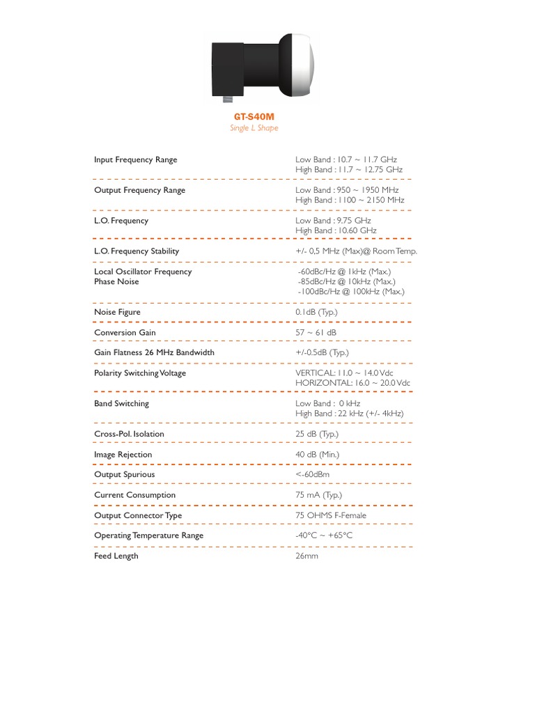 Satellite Frequency Specifications | PDF