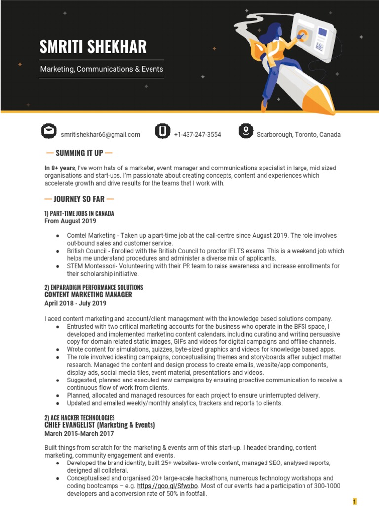 Resume - Smriti Shekhar | PDF | Marketing | Advertising