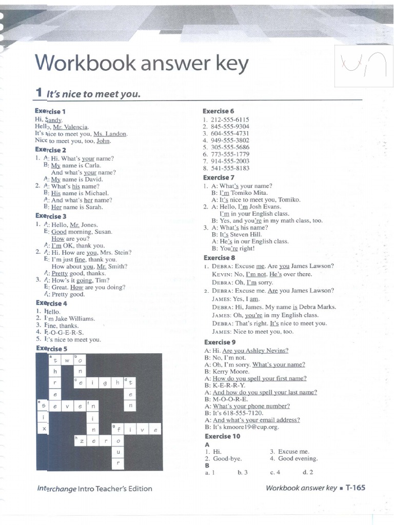 Answer Key Workbook 4TH Inttro PDF | PDF