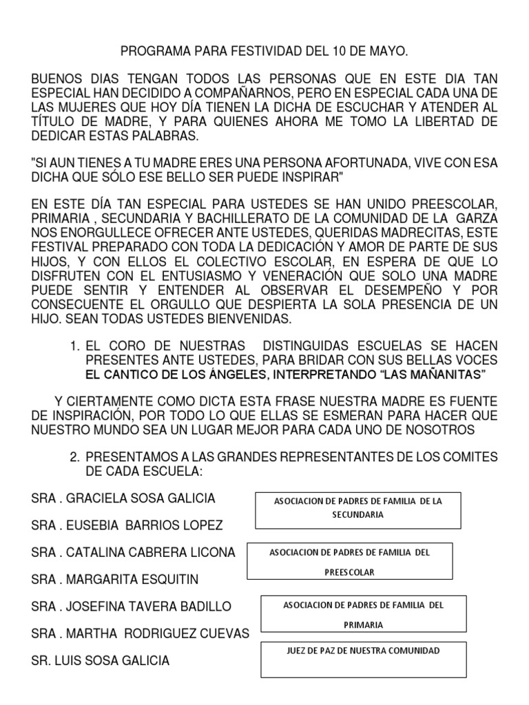 Programa Civico 10 de Mayo | PDF | Amor | Escuelas