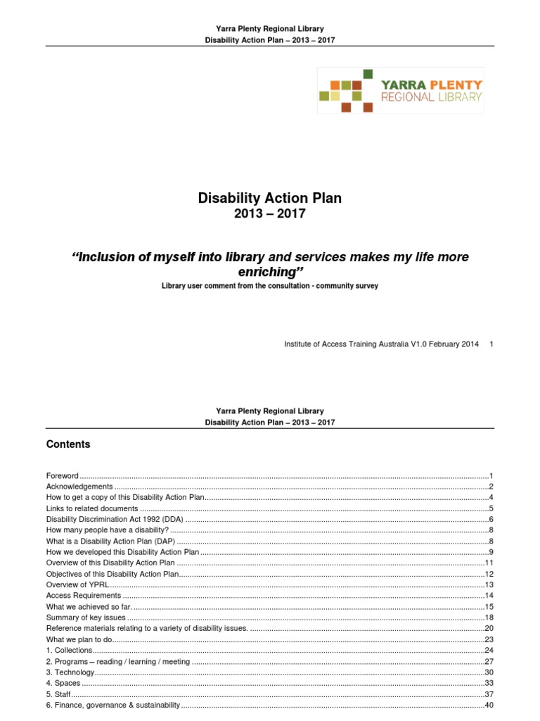 Yarra Plenty Regional Library | PDF | Accessibility | Disability