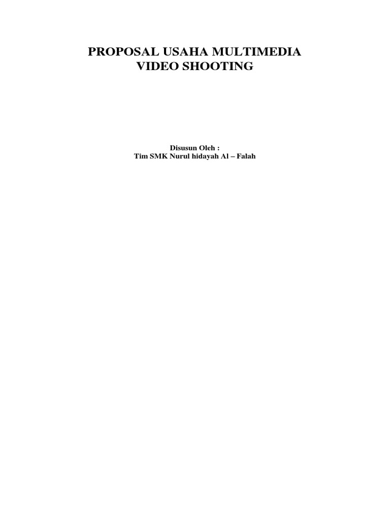 Contoh Proposal Usaha Multimedia | PDF