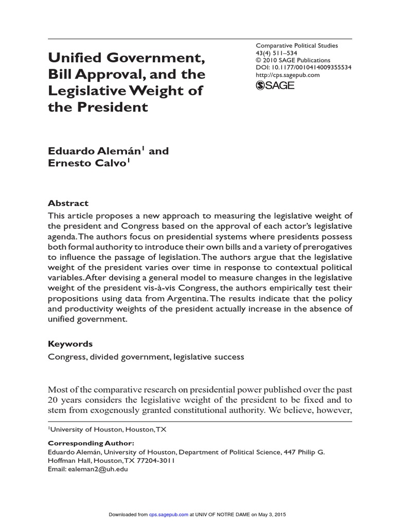 Comparative Political Studies-Calvo-2010 | PDF | United States Congress ...