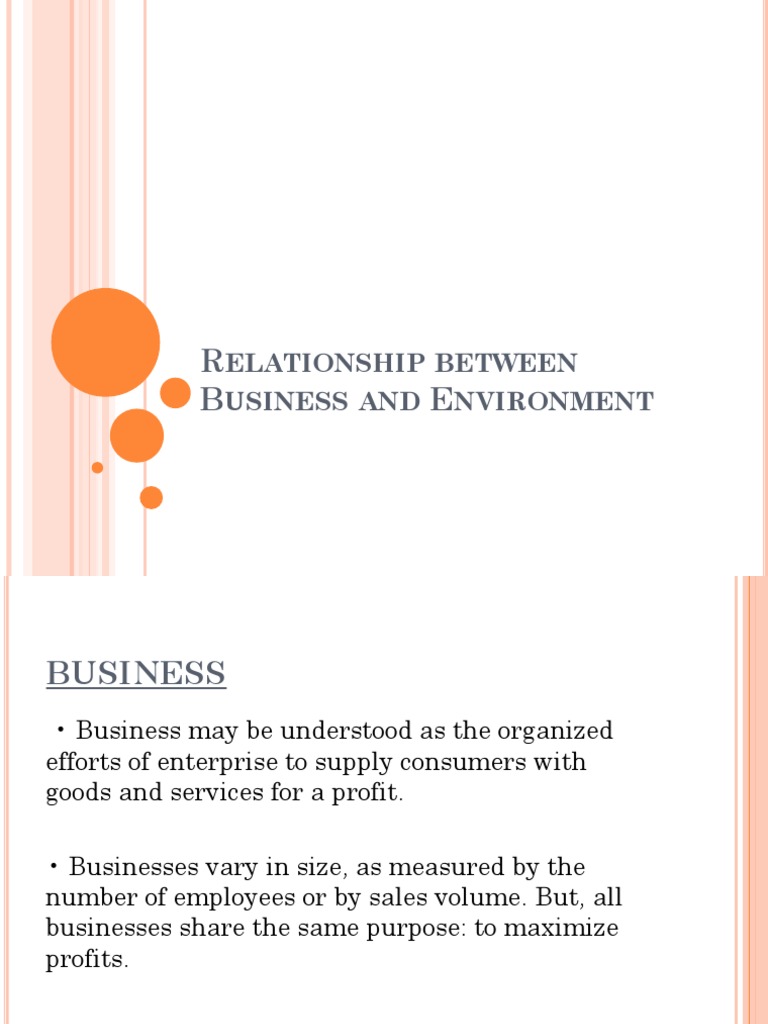 Relationship Between Business and Environment | PDF | Customer | Economics
