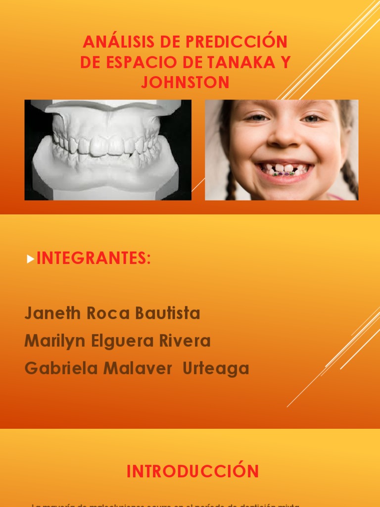 Analis de Tanaka y Johnston - PPTX Expo | PDF | Ortodoncia | Bienestar