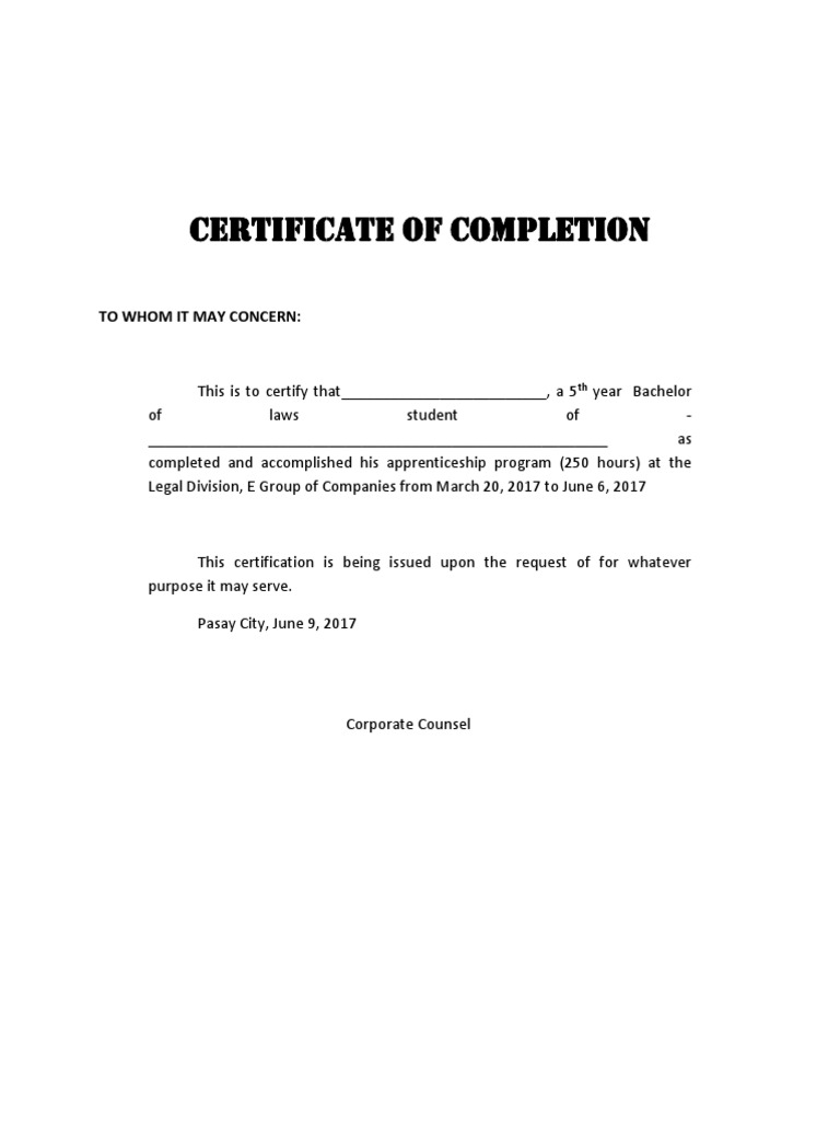 Certificate of Completion | PDF