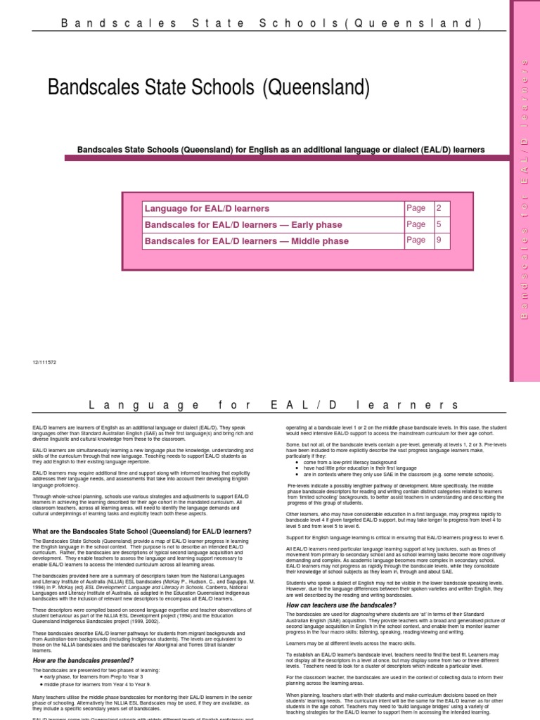 Bandscales Eald Learners | PDF | English As A Second Or Foreign ...