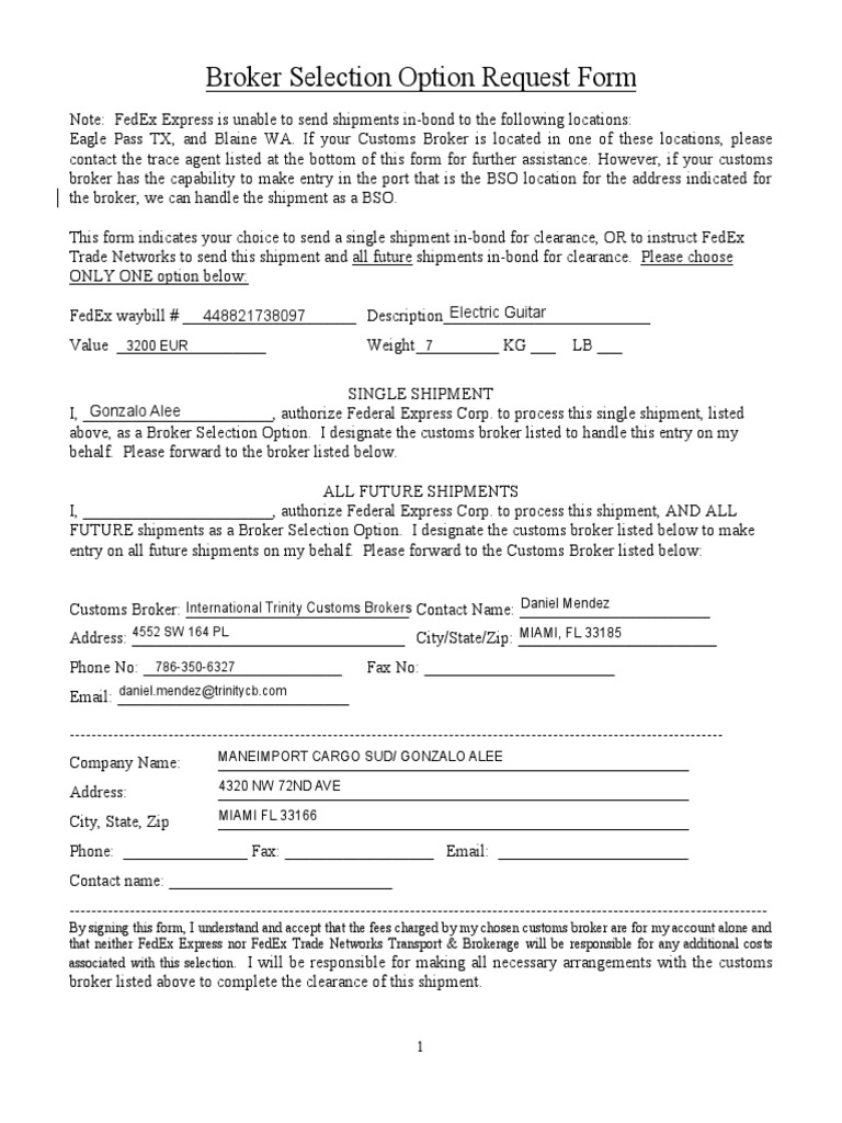 Fedex Form | PDF | Cargo | Service Industries