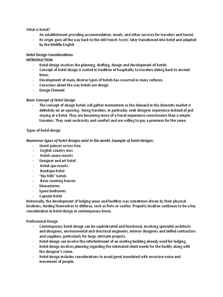 Hotel Design Considerations | PDF | Symmetry | Hotel