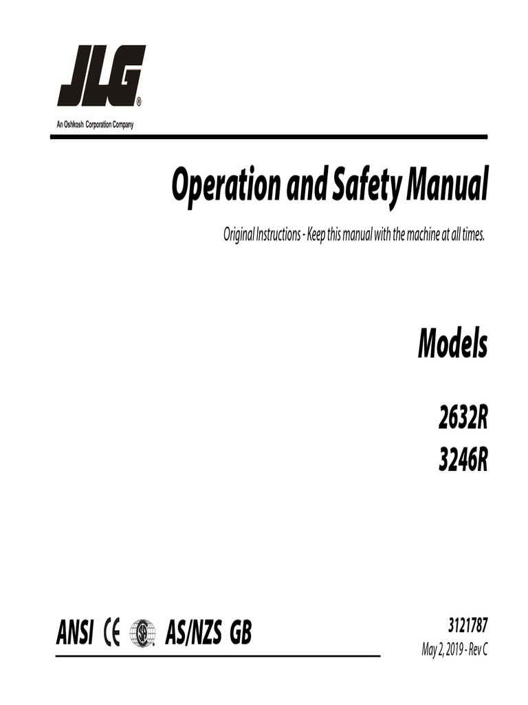 C 2632R, 3246R JLG Operation English | PDF | Safety | Wound