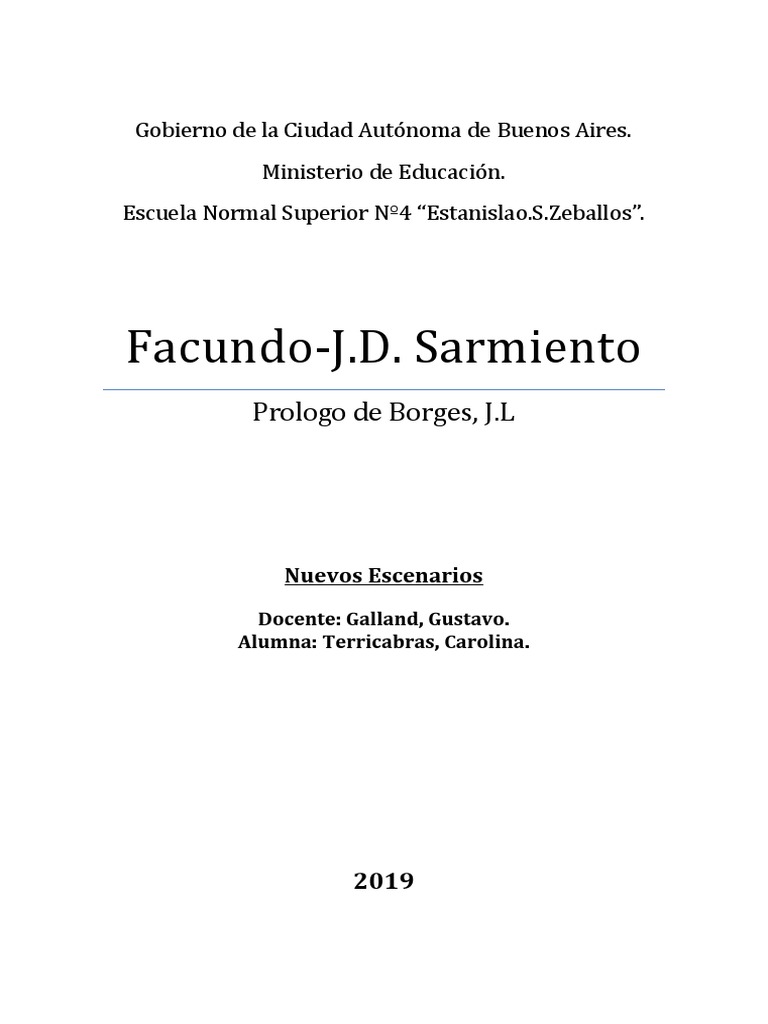 Prologo de Borges Sobre El Facundo de Sarmiento | PDF | Science | Ciencia filosófica