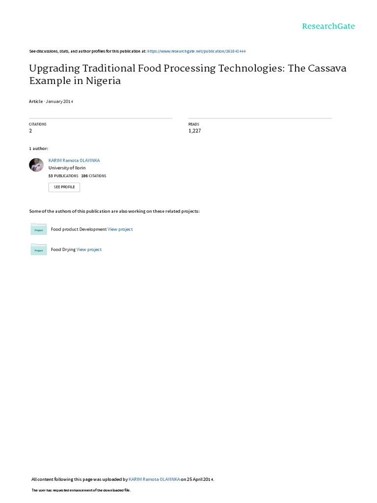 Upgrading Traditional Food Processing Technology | PDF | Whole Grain ...