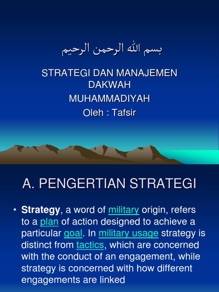 Strategi Dan Manajemen Dakwah Muhammadiyah Oleh: Tafsir | PDF ...