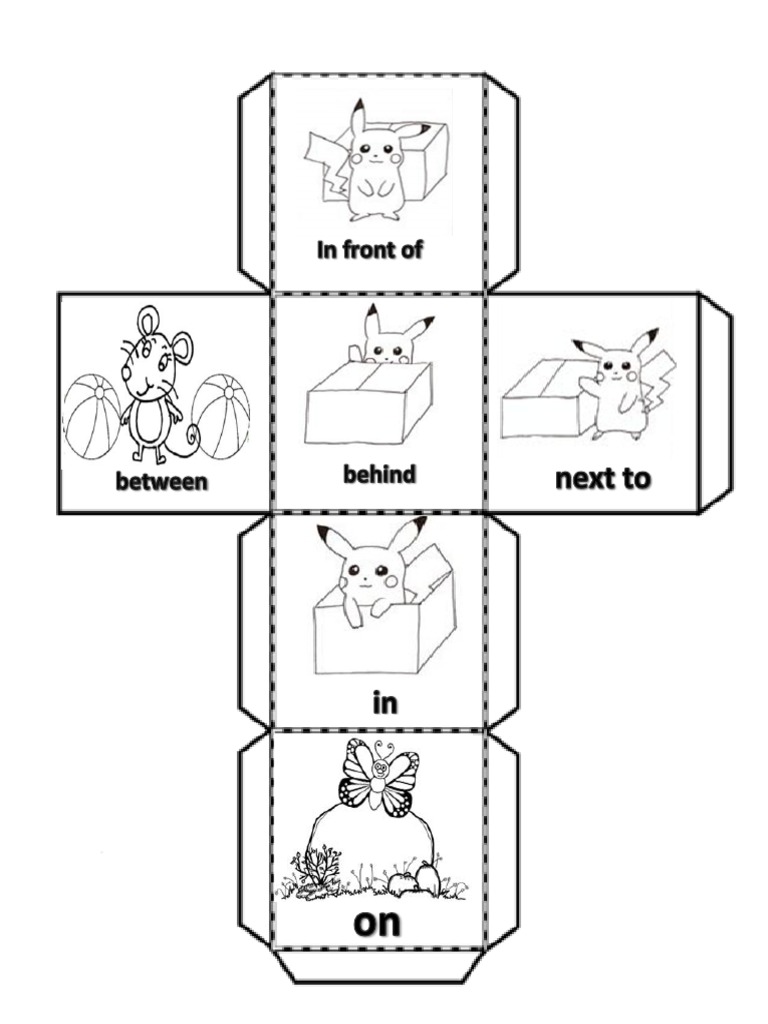Prepositions of Place Cube | PDF
