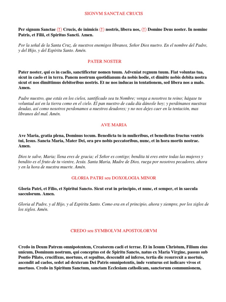 Oraciones en Latin | PDF | Comportamiento religioso y experiencia ...