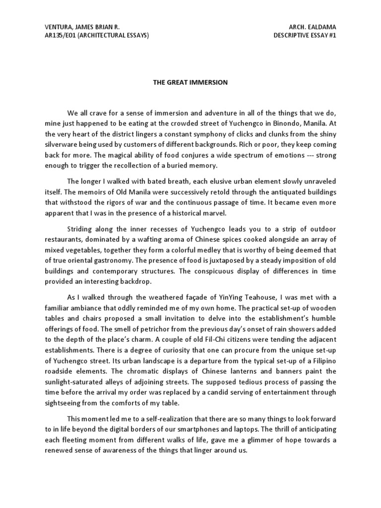 The Great Immersion: Ventura, James Brian R. Arch. Ealdama Ar135/E01 ...