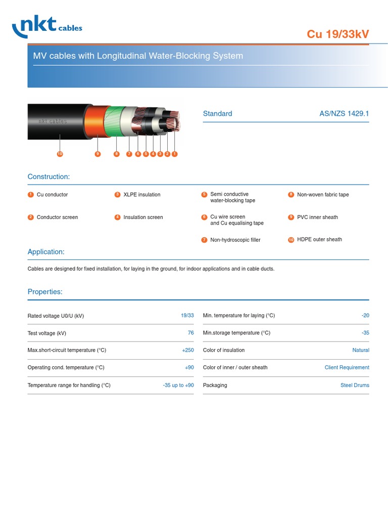 XLPE Cu Three Core 3.3kV DS+EN PDF | PDF | Electrical Resistance And ...