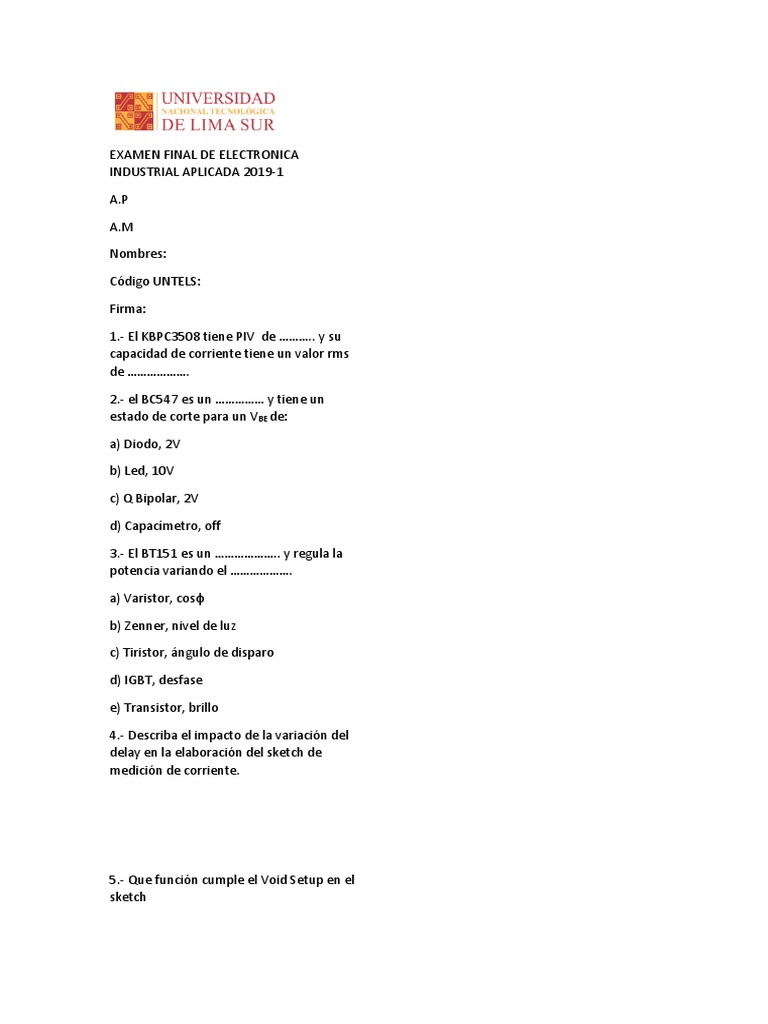 Examen Final de Eia 2019 | PDF